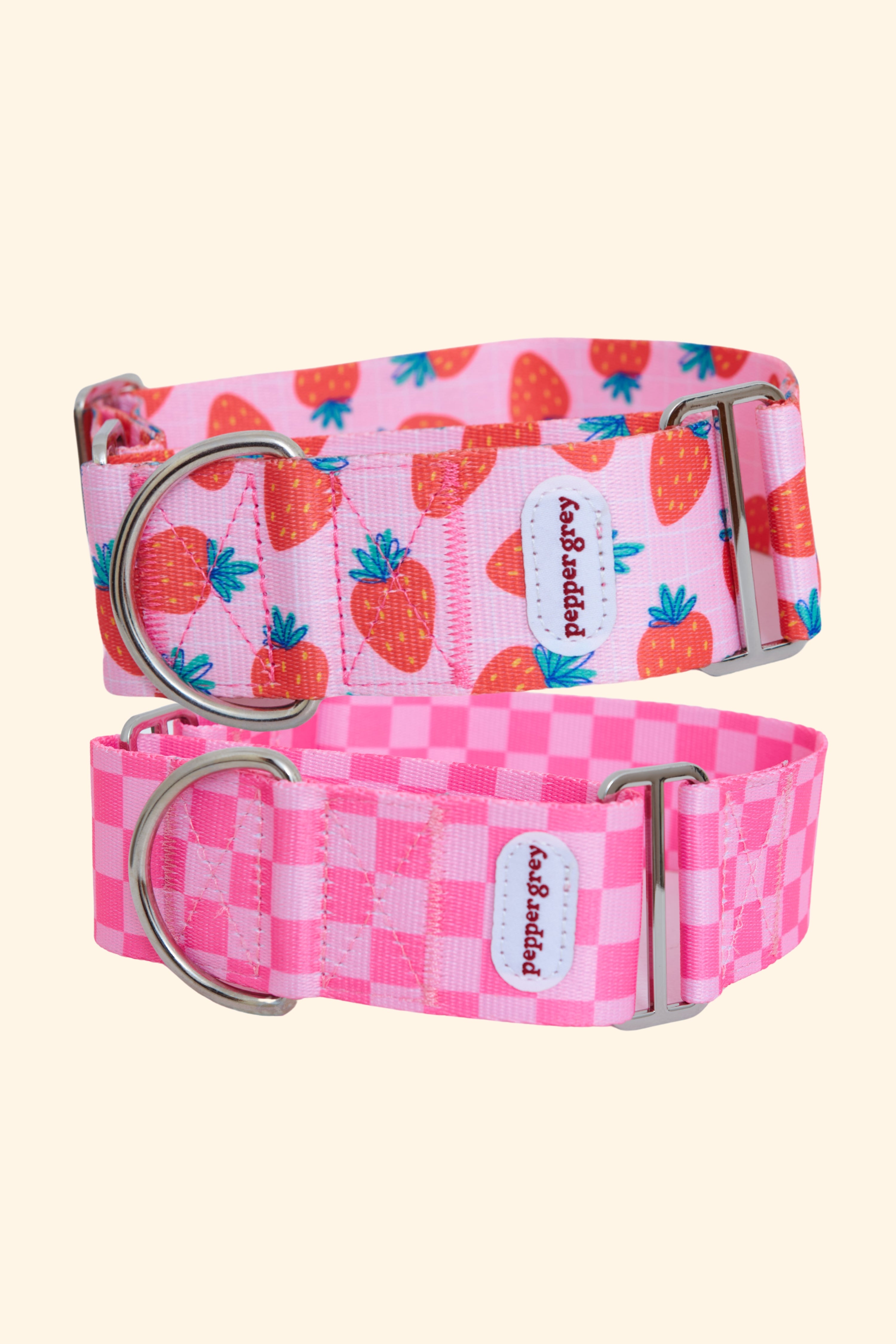 Pink Bundle: Two Greyhound Martingale Collars | Pepper Grey
